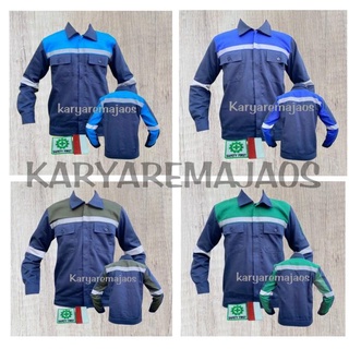 Jual :=:=:=:=] Wearpack Kombinasi 2 warna lengan panjang Baju bengkel ...