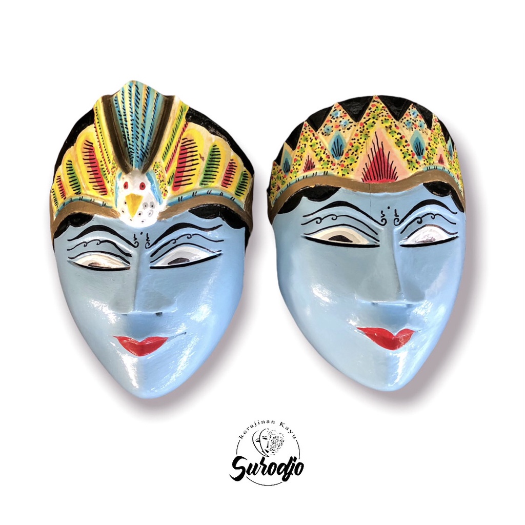 Jual Topeng Rama Sinta - Warna Biru - Souvenir - Kerajinan Kayu ...