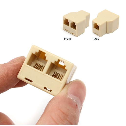 Jual Barel Splitter Telepon RJ11 1 to 2 Telephone Phone Fax Jack Line ...