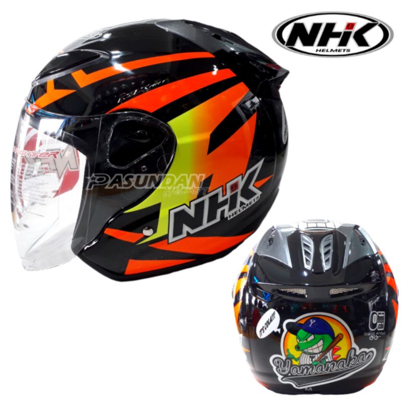 Jual HELM NHK R6 MOTIF NEW GP RYUSEI YAMANAKA HALF FACE | Shopee Indonesia