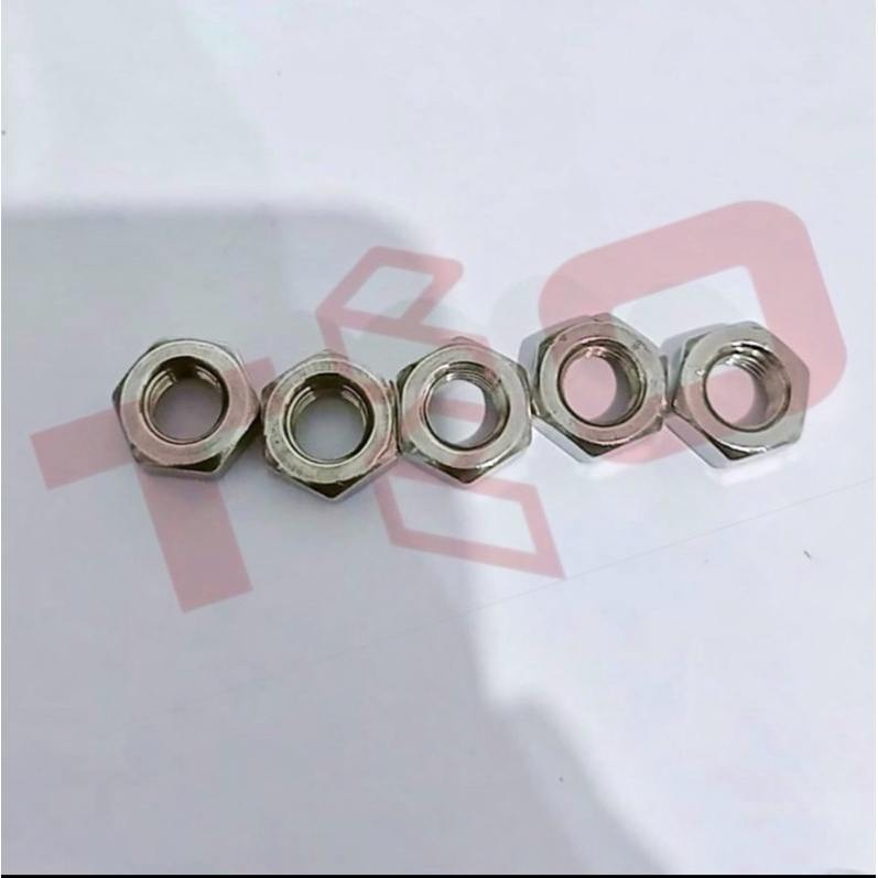 Jual Mur hex M8 SS304 isi 10 pcs - mur hexagon M8 Stainless - Hex nut 8mm SUS304 | Shopee Indonesia