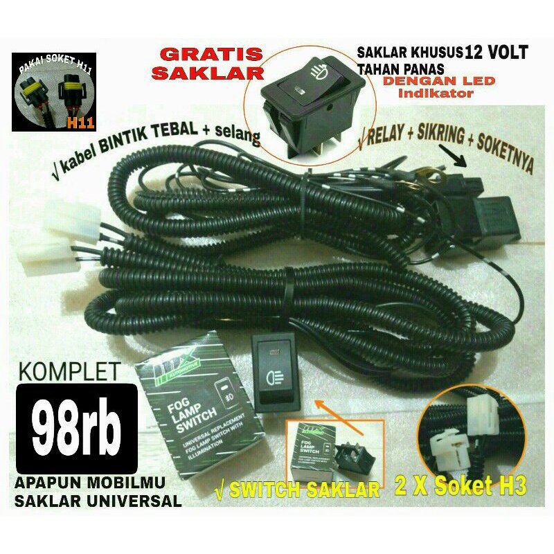 Jual Kabel relay set lampu kabut fog lamp sorot tembak DRL LED Strobo ... Jual Kabel relay set lampu kabut fog lamp sorot tembak DRL LED Strobo ...
