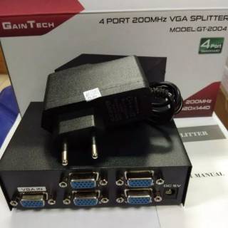 Jual Gaintech VGA Splitter 4Port 200Mhz Indonesia|Shopee Indonesia
