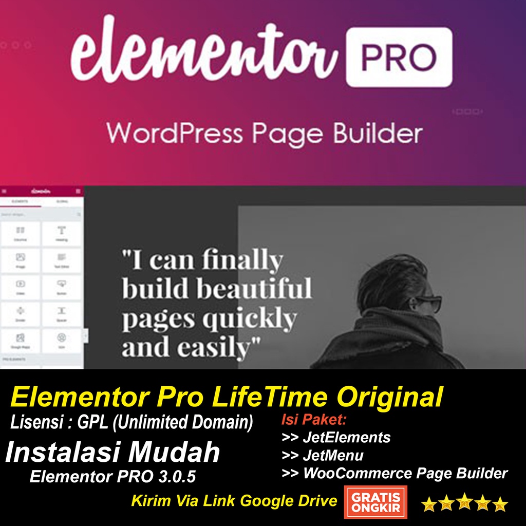 Jual Elementor Pro LifeTime Original + Bonus Plugin | Shopee Indonesia