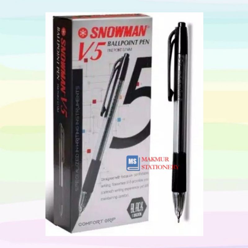 Jual Pulpen / Ballpoint / Pen V5 Snowman (12 Pcs) | Shopee Indonesia