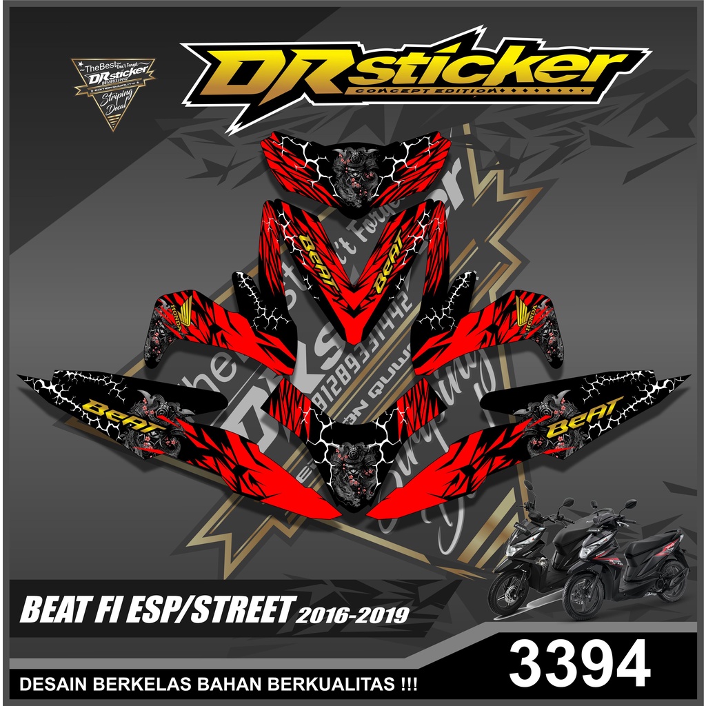Jual 3394 Decal variasi List Honda Beat Fi, Esp, Street 2016-2019 ...