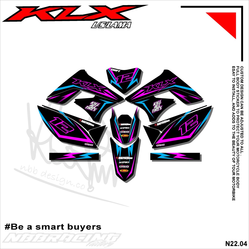 Jual Decal Stiker KLX 150 S / L Lama - Stiker KLX Lama Desain Racing ...