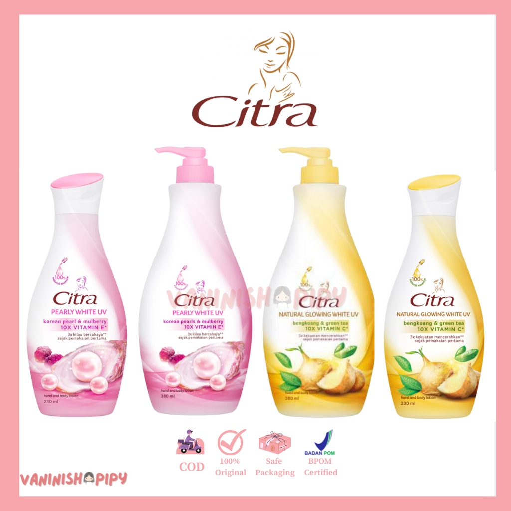 Jual Citra Hand Body Lotion Glowing White Bengkoang | Pearly White - 230ml, 380ml | Shopee Indonesia