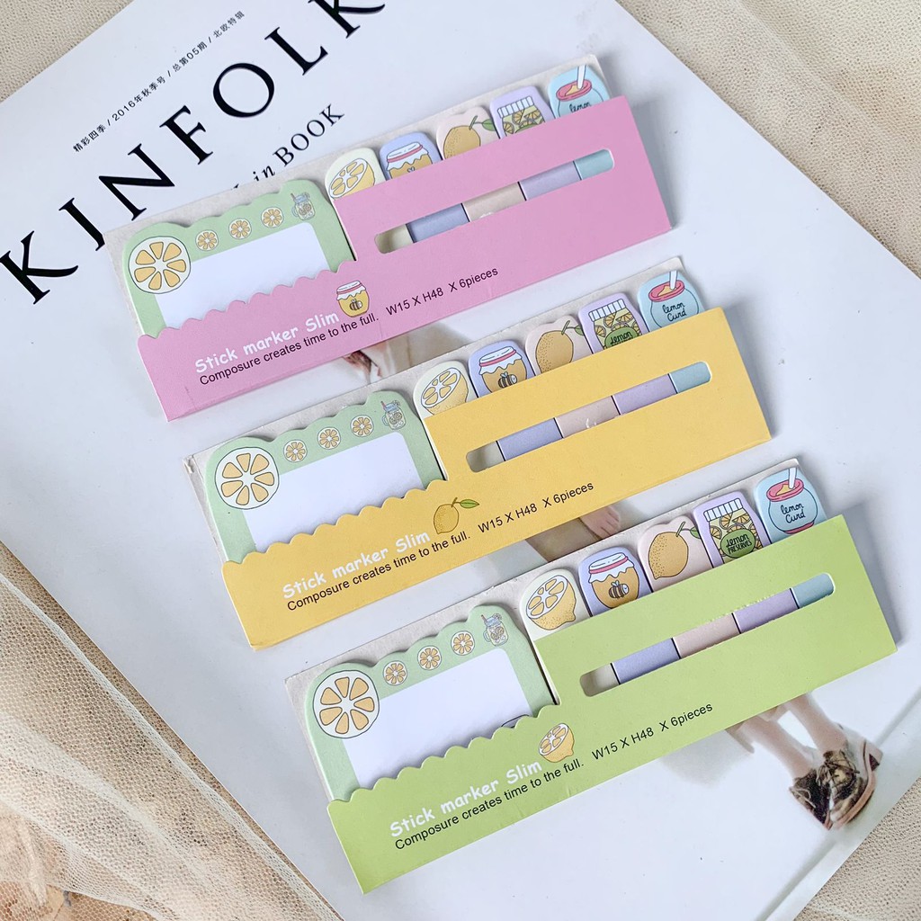 Jual Sticky Notes Gambar Lemon Isi 20 Slim Pembatas Buku Pembatas ...
