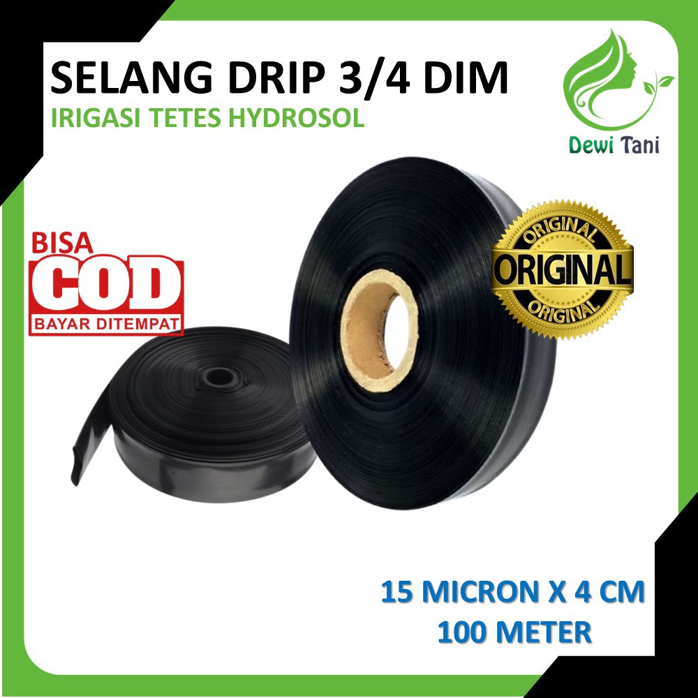 Jual Selang Irigasi Drip 15 mikron x 4 cm x 100 meter - Pipa 3/4 dim ...