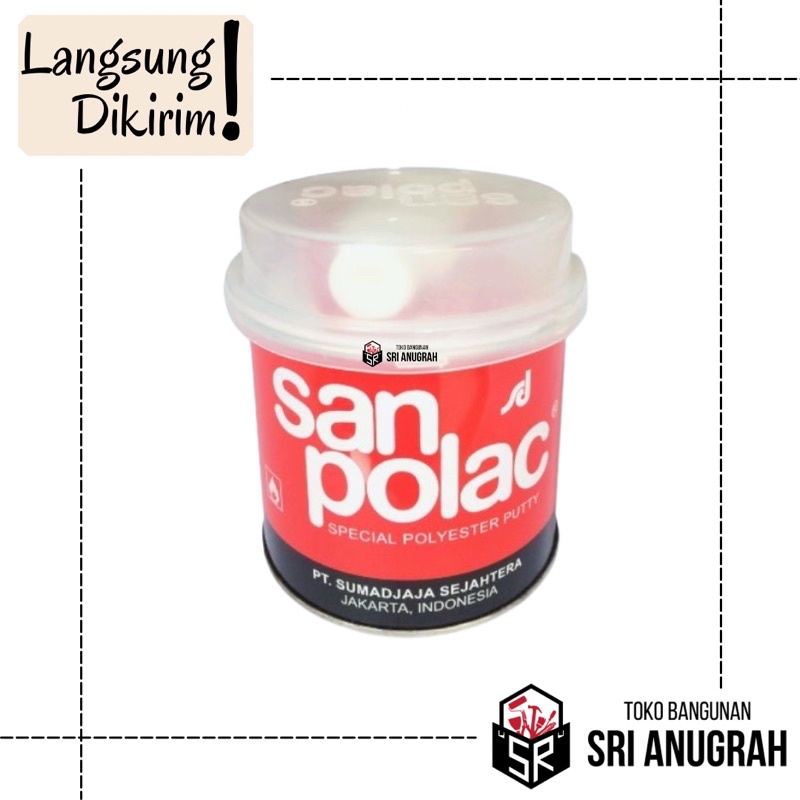 Jual SAN POLAC Special Polyester Putty Dempul Plastik Dan Besi 250G ...