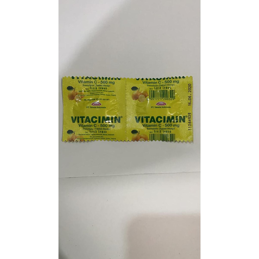 Jual Vitacimin 500 Mg 500Mg Vitamin C Strip Box Dus Tablet Kuning Lemon ...