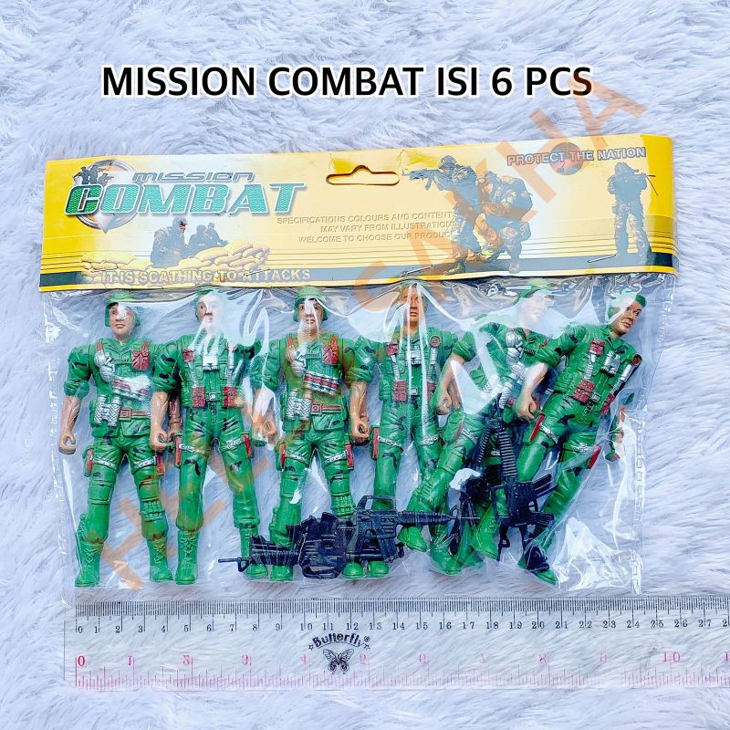 Jual MAINAN MISSION COMBAT TENTARA HIJAU ISI 6 PCS ORANG ARMY MILITER MILITARY LORENG PERANG ...