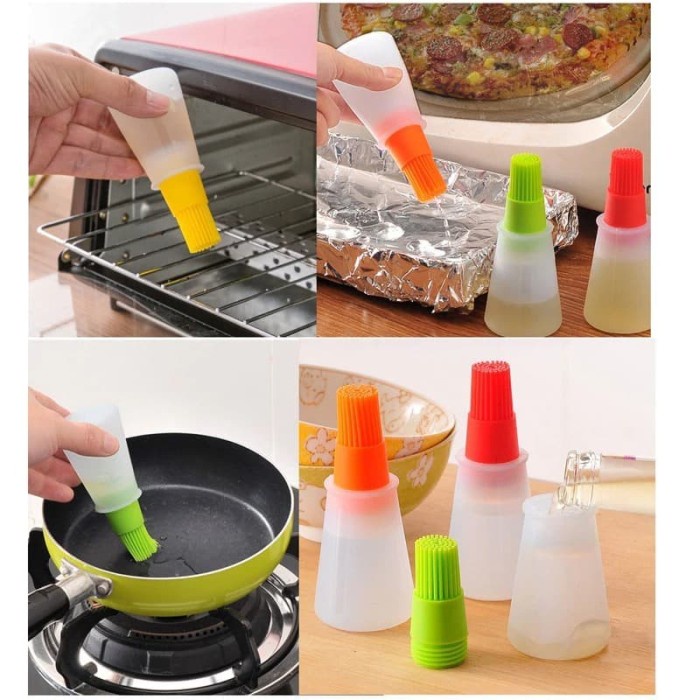 Jual Botol Kuas Minyak Silikon Model Tekan Panggangan Oil Brush Silicon ...