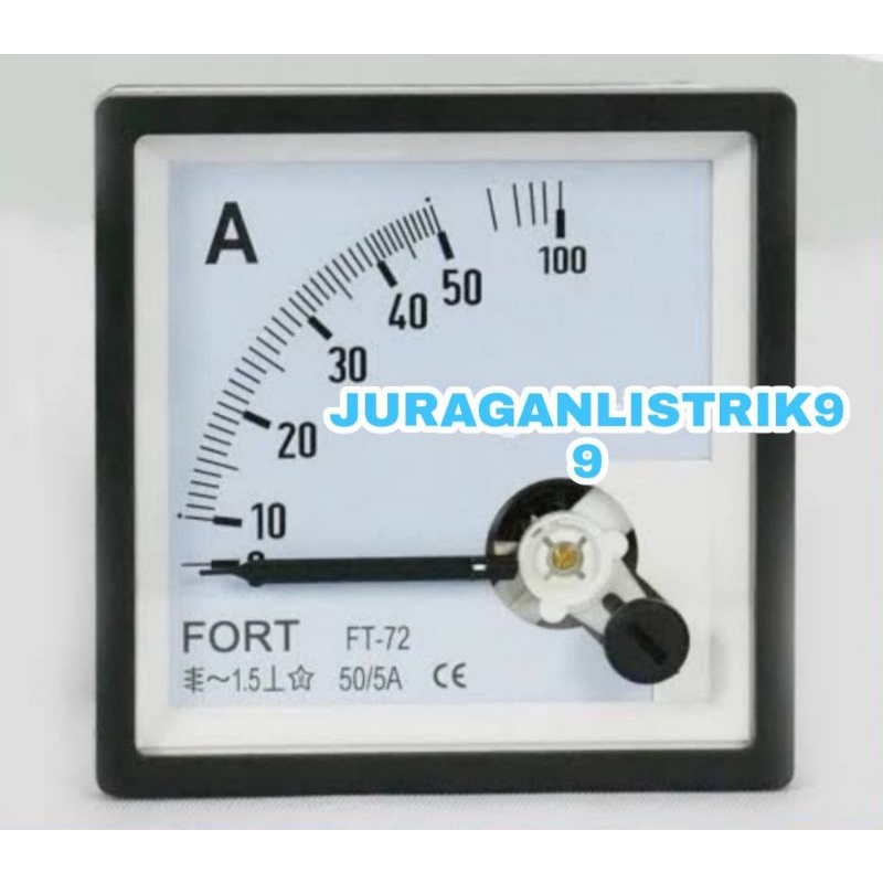 Jual FORT AMPERE METER VIA CT 50A atau 100A FT-96A/ PANEL METER 96x96 ...