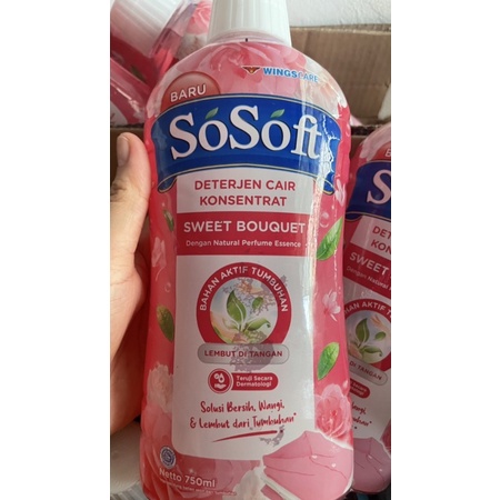 Jual SO SOFT Liquid Detergent / Deterjen Cair Botol 750ml | Shopee ...
