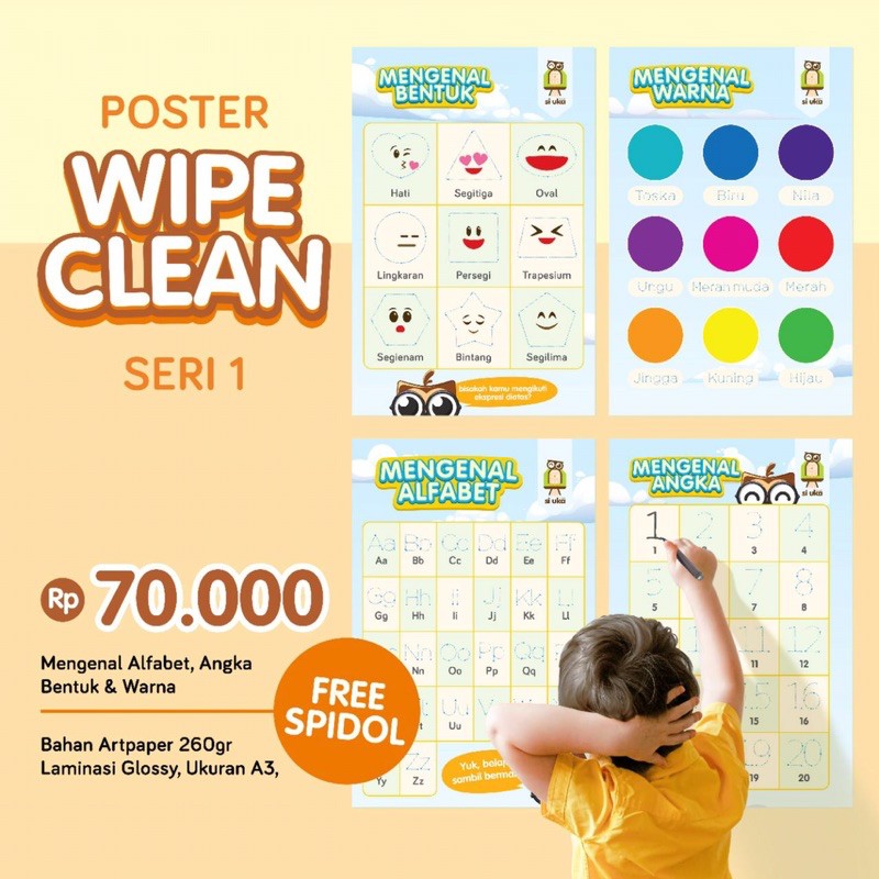 Jual POSTER WIPE CLEAN SERI 1 SI UKA | Shopee Indonesia