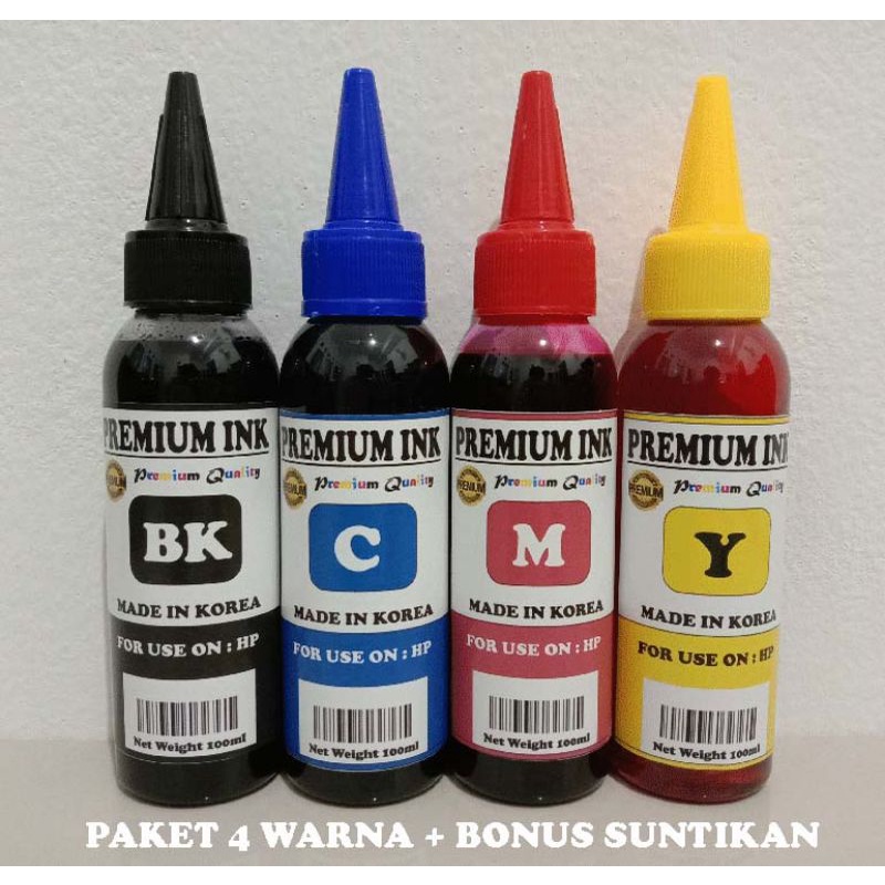Jual PAKET 4 WARNA TINTA REFILL HP ISI 100ML PREMIUM INK ( MADE IN ...
