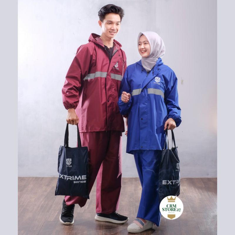 Jual Extrime SERIES Premium Raincoat Jas Hujan Setelan Pria dan Wanita Jas Hujan Tebal Anti ...