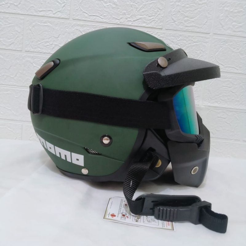 Jual Helm Motor Retro Momo JPN Army GoMask SNI - Prox Helmet | Shopee ...