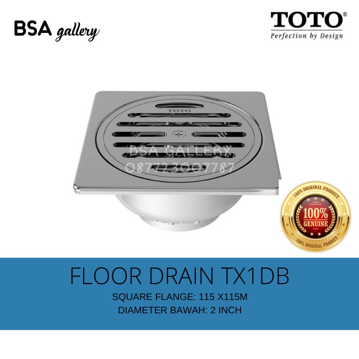 Jual FLOOR DRAIN TOTO TX1DB / TX 1 DB / PEMBUANGAN WC TOTO / SARINGAN ...