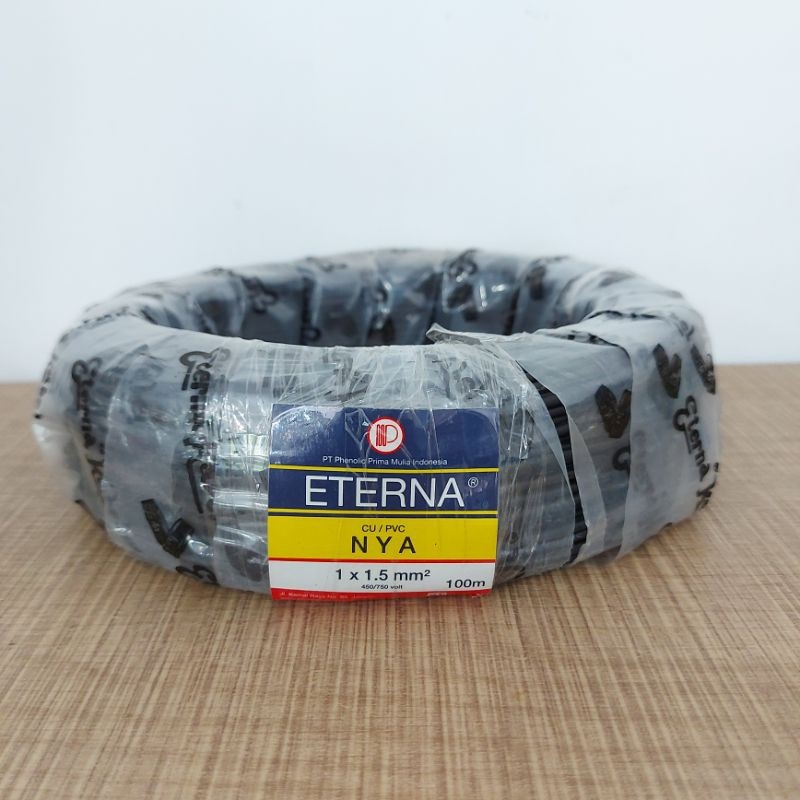 Jual KABEL LISTRIK ETERNA 1X1.5 ISI 100 M / METER.SNI ORIGINAL MERAH / HTAM | Shopee Indonesia