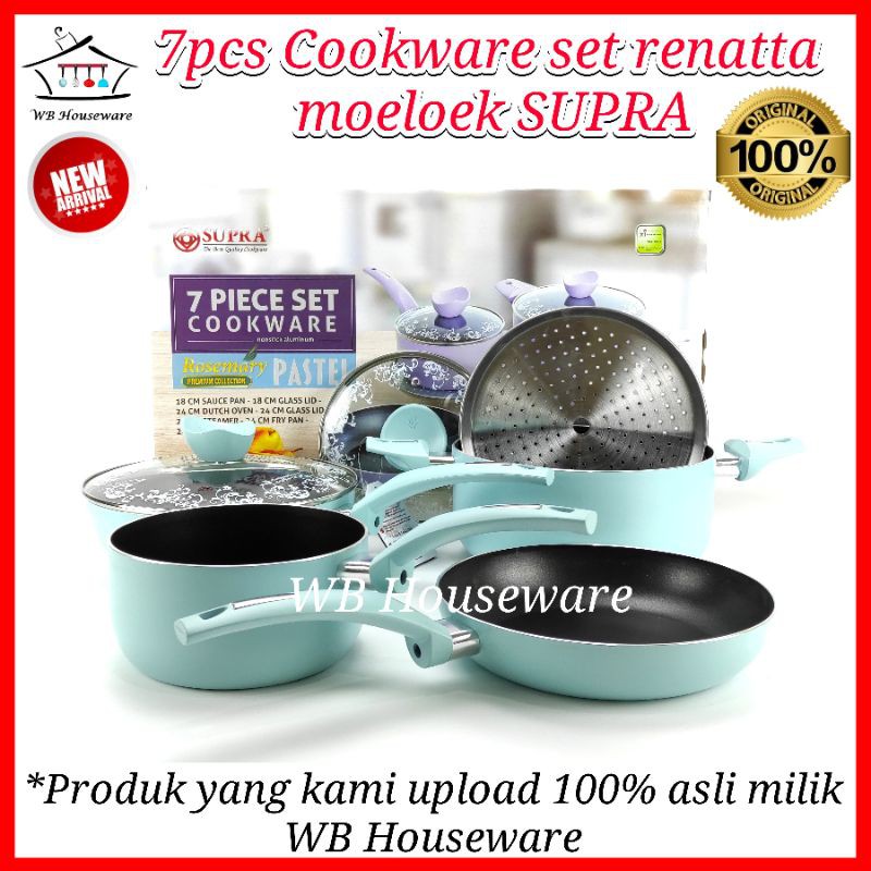 NEW panci set teflon anti lengket / 7pcs cookware SUPRA - Turquoise ...