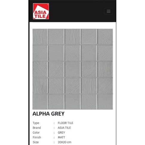 Jual KERAMIK ASIA ALPHA SERIES 20X20 KW A | Shopee Indonesia
