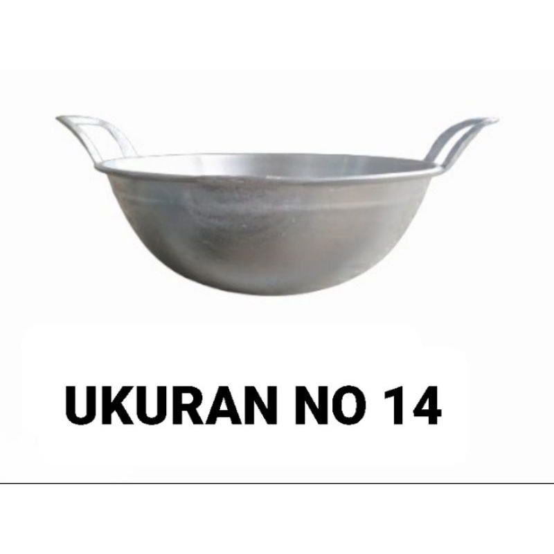 Jual katel cekung no 14 wok pan wajan penggorengan bahan alumunium ...