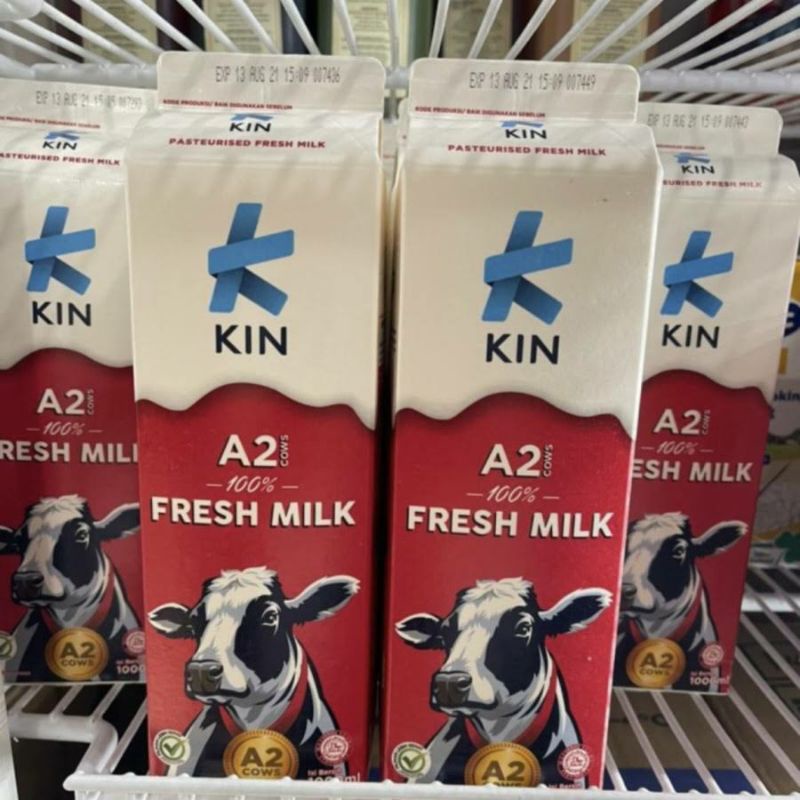 Jual Kin Fresh Milk Full Cream 1 Liter Non Cap Susu Segar Pasteurisasi | Shopee Indonesia