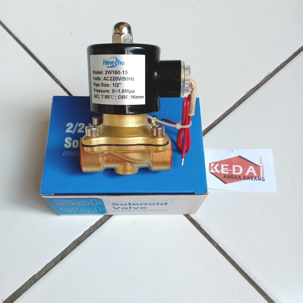 Jual Solenoid Valve 1/2" 1/2 Inch Brass Kuningan 220V AC 220VAC NC DN15 2W-160-15 Indonesia ...