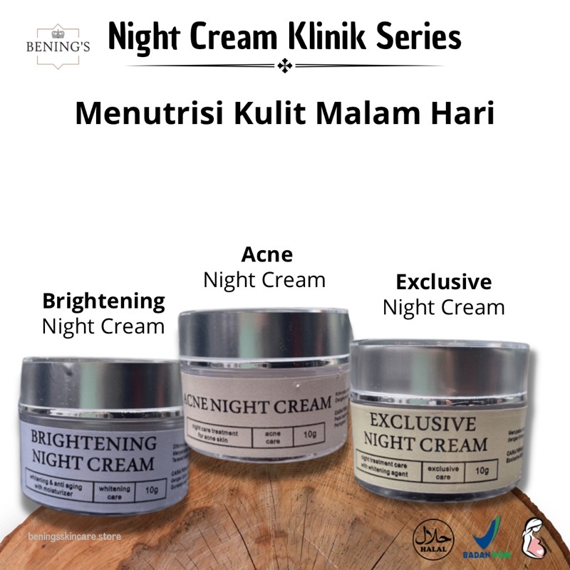 Jual Benings Night Cream Ecer Klinik | Shopee Indonesia