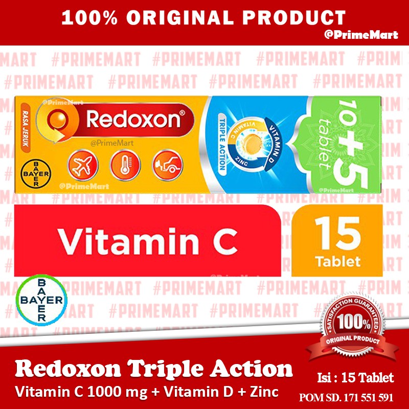 CDR Redoxon effervescent fortimun isi 10, 15, 20 vitamin c vit c, zinc ...