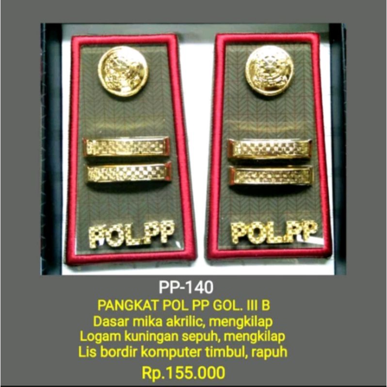 Jual pp-140 pangkat pol pp golongan 3 b lis merah jabatan struktural ...