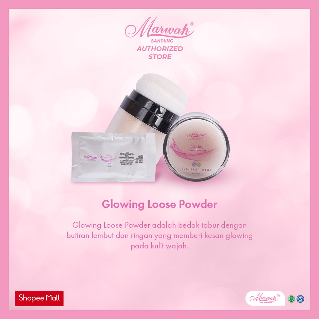 Jual Marwah Skincare Glowing Loose Flawless Powder Original Bedak Tabur ...