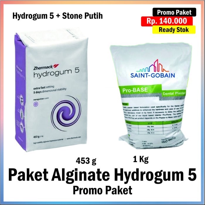 Jual Paket Alginate Hydrogum 5 dan Bahan Cetak Gips Stone Putih ...