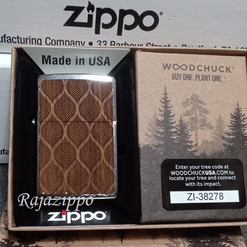 Jual Zippo Original USA 49708 Woodchuck Walnut Leaves 2 Side - Lifetime ...