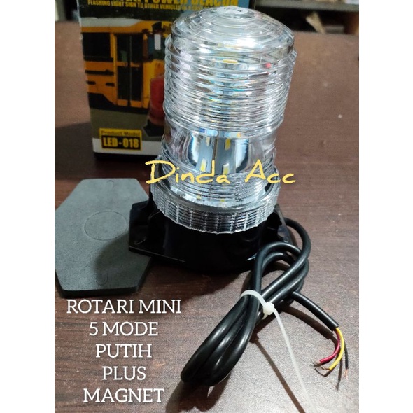 Jual Lampu Rotari Mini Led Beacon Truck 5 Mode Type 018 12V-24V Putih ...