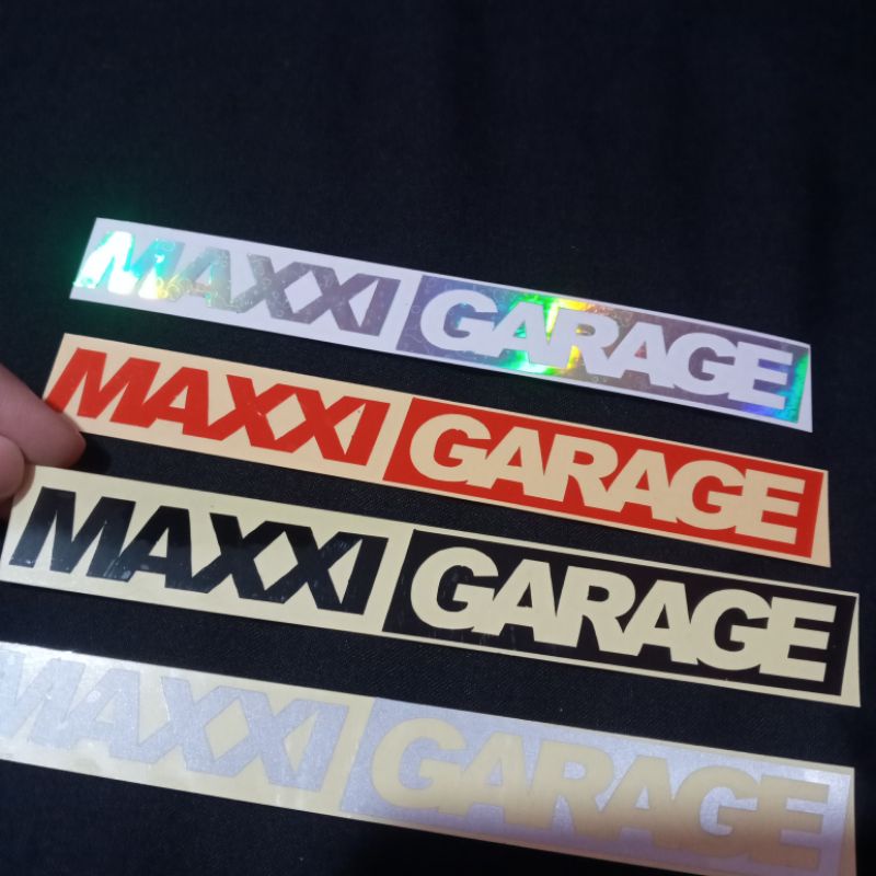 Jual STICKER MAXXI GARAGE 15 cm x 2 cm CUTTING STICKER LOGO STICKER CUTTING | Shopee Indonesia