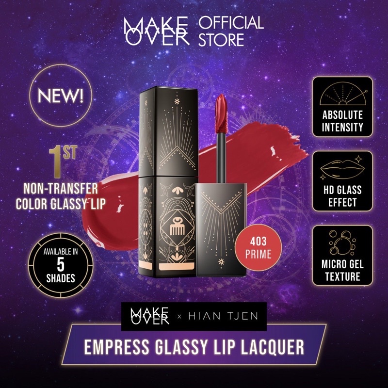 Jual MAKE OVER X Hian Tjen Empress Glassy Lip Lacquer 4.5g | Shopee Indonesia