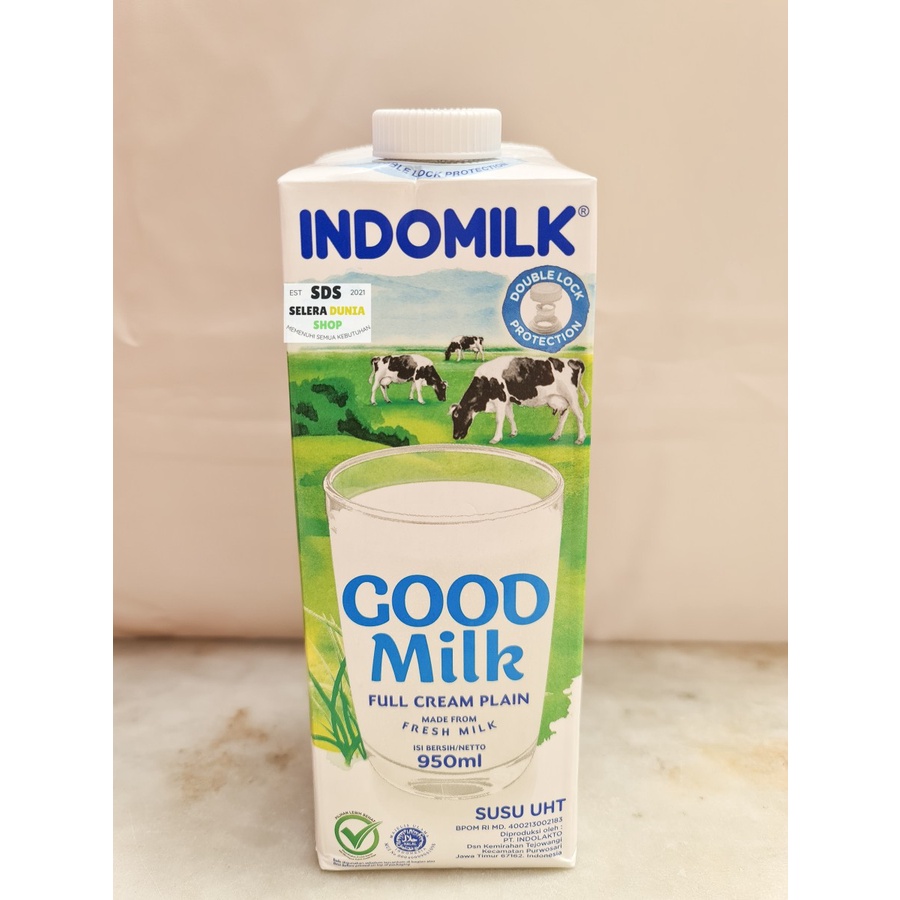 Jual SDS - Susu Indomilk UHT Full Cream Plain 950 ml Indonesia|Shopee Indonesia