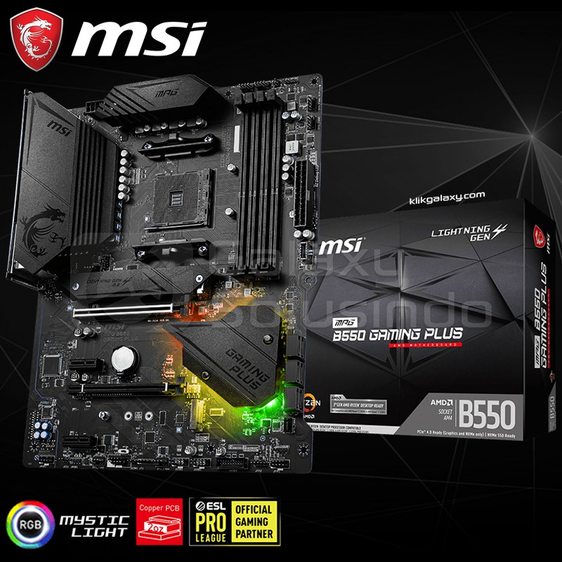 Jual MSI B550 GAMING PLUS (AMD AM4, B550, DDR4) Motherboard | Shopee ...