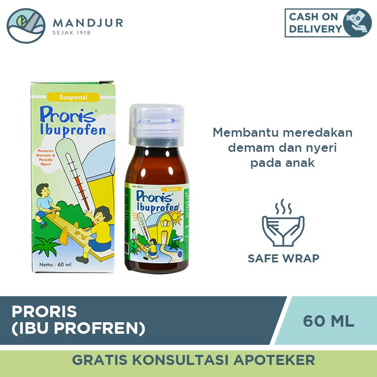 Jual Proris (Ibuprofren) - Obat demam anak, pereda nyeri, sakit gigi ...