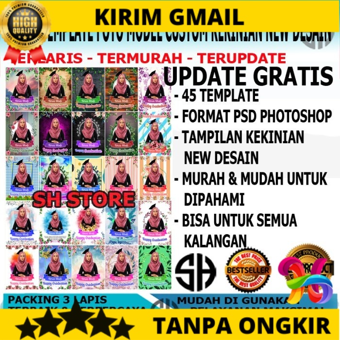 Jual Template Desain Foto Custom Model Bingkai Ucapan Kekinian PSD ...
