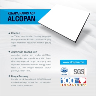 Jual ACP Alcopan Pure White PE Indoor 3mm Aluminium Composite Panel ...