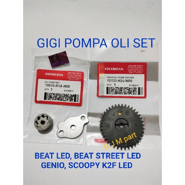 Jual GEAR OIL PUMP DRIVEN GEAR GIR GIGI POMPA OLI SET HONDA BEAT DELUXE BEAT STREET K1A LED ...
