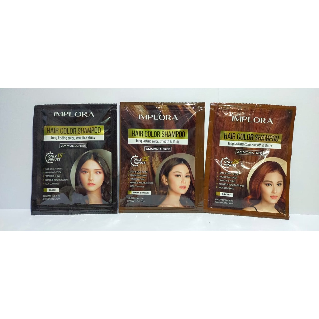 Jual IMPLORA HAIR COLOR SHAMPOO SACHET (SHAMPOO SEMIR) NEW !!! | Shopee ...