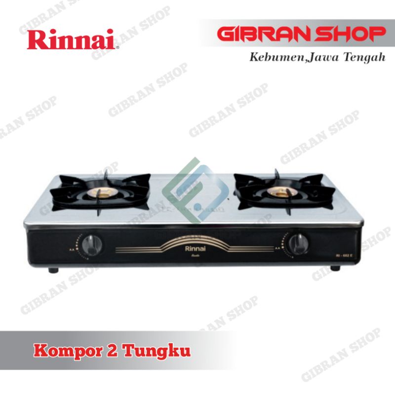 Jual Kompor Gas Rinnai 2 Tungku RI-602E Stainless Steel Original Bergaransi | Shopee Indonesia