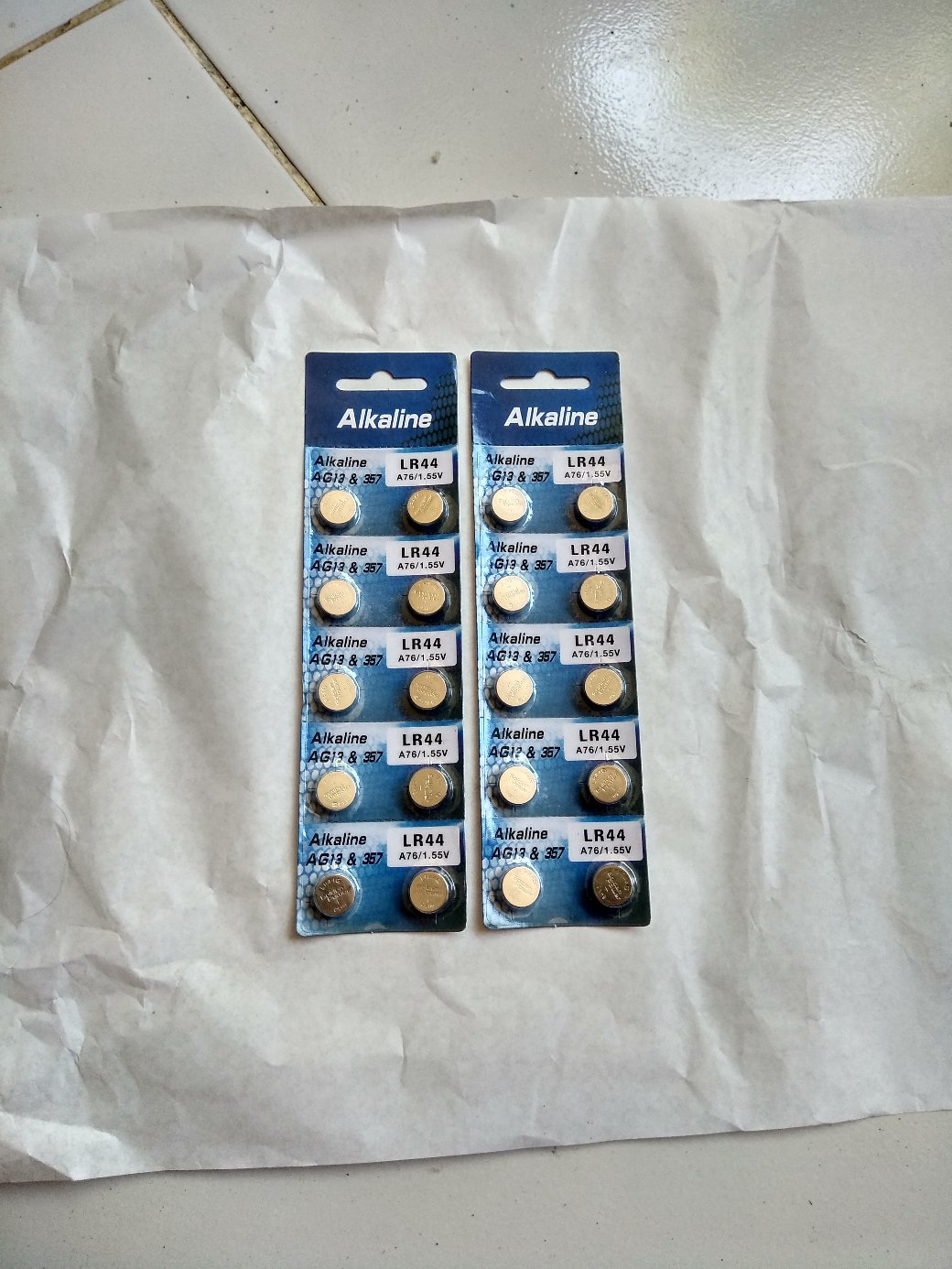 C135 10 Pcs Baterai AG13 Lr44 / LR1154 Alkaline Batu Batre Kancing ...