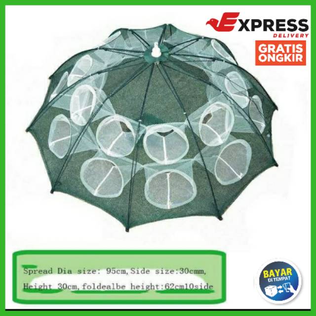 Jual Bubu Jala Payung 20 Lubang Hole Jala Payung Perangkap Ikan Lele ...